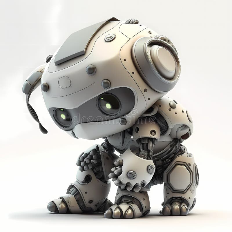 Tiny Smart AI Character. Generative AI Stock Illustration ...