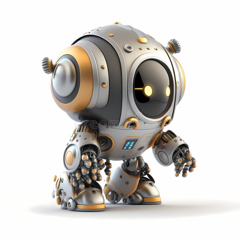 Tiny Smart AI Character. Generative AI Stock Illustration ...