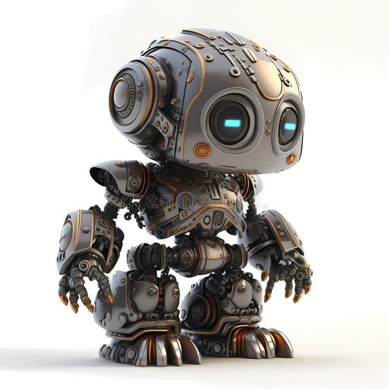 Tiny Smart AI Character. Generative AI Stock Illustration ...
