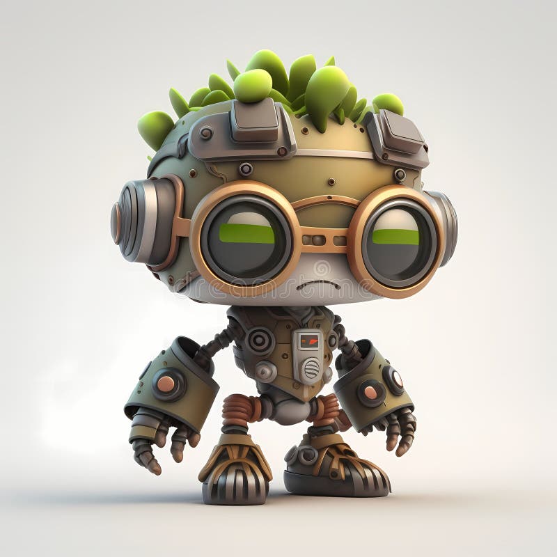 Tiny Smart AI Character. Generative AI Stock Illustration ...