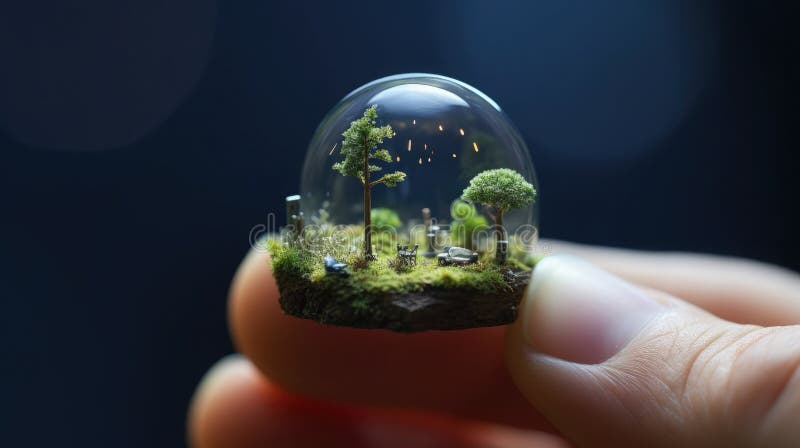 A Tiny Space Sitting on the Tip of the Finger, Macro Shot ...