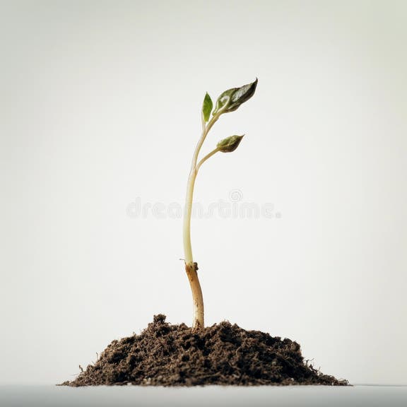 A Tiny Sprout Emerging from the Earth Stock Illustration - Illustration ...
