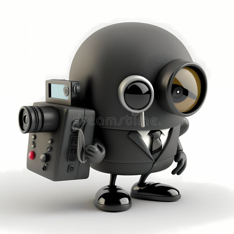 Tiny Spy Camera Character. Generative AI Stock Illustration ...