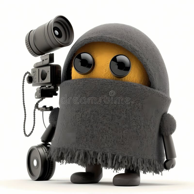 Tiny Spy Camera Character. Generative AI Stock Illustration ...