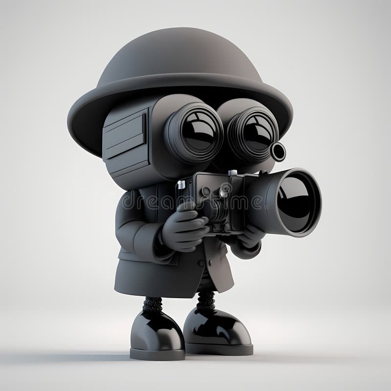 Tiny Spy Camera Character. Generative AI Stock Illustration ...