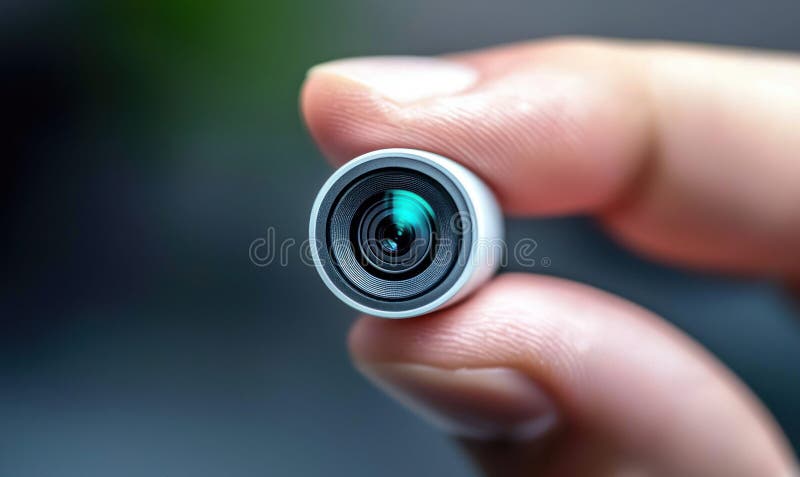 Tiny Spy Camera Lens Held Fingers Macro Shot Stock Photos - Free ...