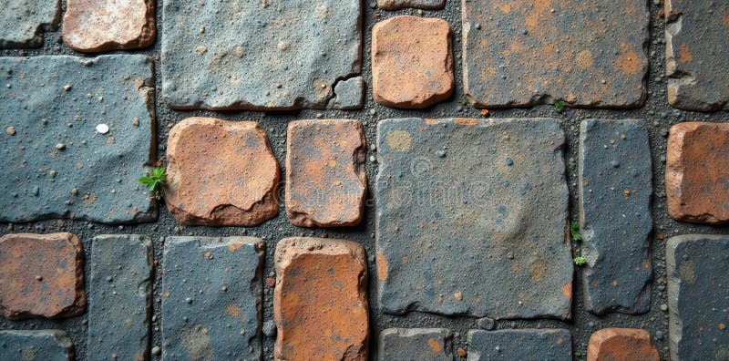 Tiny Stone Embedded in Concrete Tile, Running Bond Pattern , Running ...