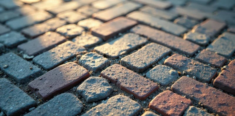 Tiny Stone Embedded in Concrete Tile, Running Bond Pattern , Vintage ...