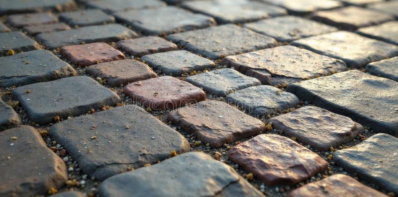 Tiny Stone Embedded in Concrete Tile, Running Bond Pattern , Weathered ...