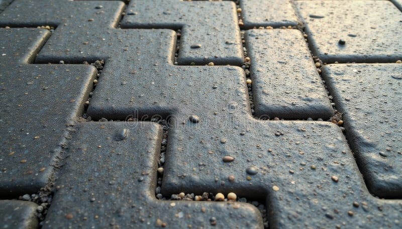 Tiny Stone Embedded in Textured Concrete Tile Running Bond Pattern ...