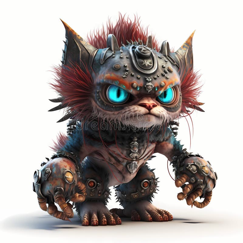 Tiny Strong Monster. Generative AI Stock Illustration - Illustration of ...