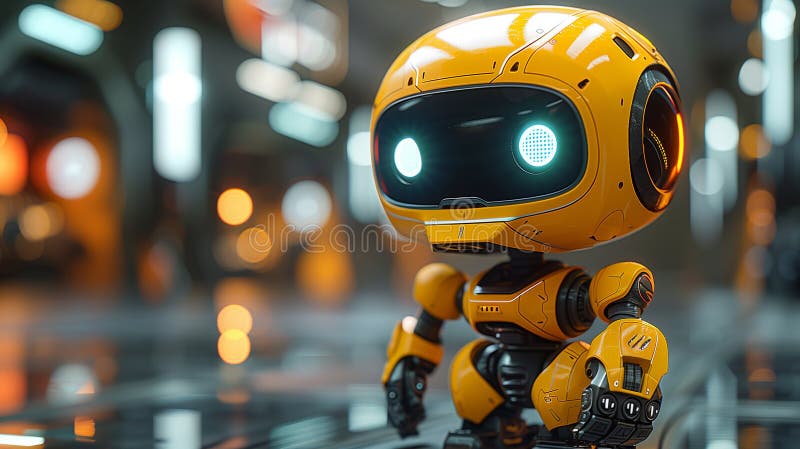 Tiny Tech Buddy: Robot Baby, Miniature Mechanical Marvel. Stock ...