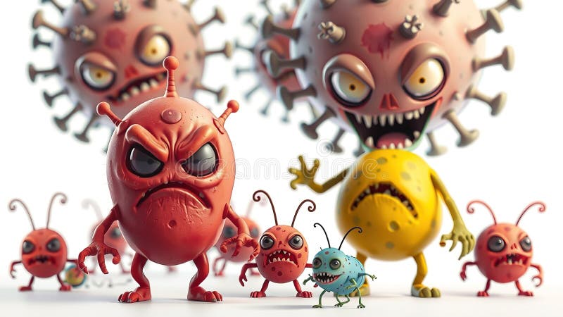 Tiny Terror Cartoon Virus Monsters a Hilariously Creepy Collection of ...
