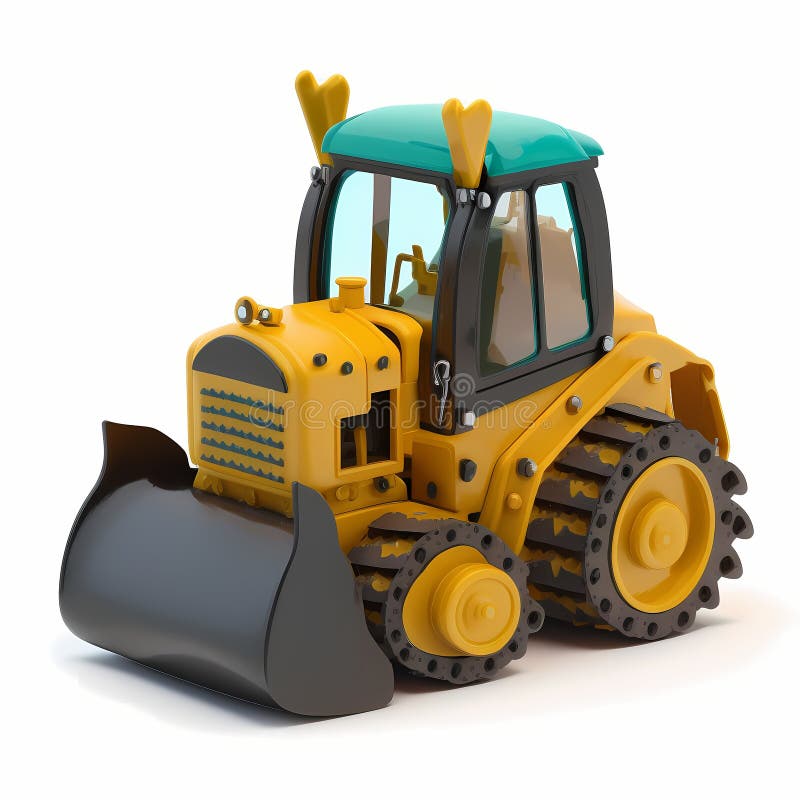 Tiny Toy Bulldozer. Generative AI Stock Illustration - Illustration of ...