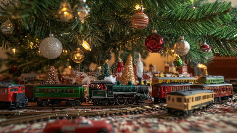 Tiny Toy Trains and Miniature Figurines Create a Festive Display Under ...