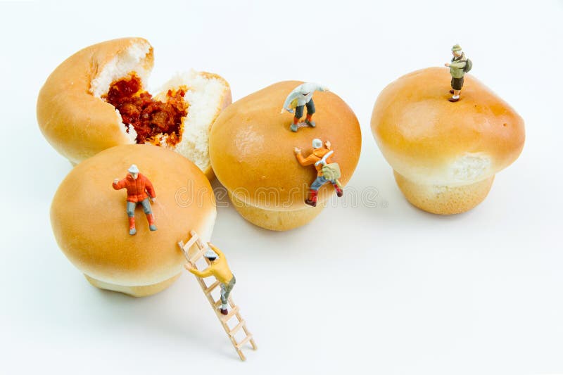 Tiny Toys Climber a Bread Filling.Stuffed Pork Buns Stock Image - Image ...