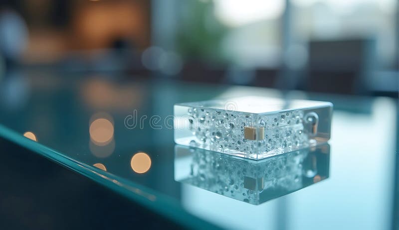 A Tiny Transparent Nano Device Placed on a Sleek Glass Surface ...
