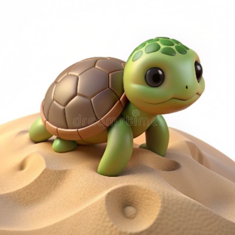 Tiny Turtle Popular Picture 3D. Stock Illustration - Illustration of ...