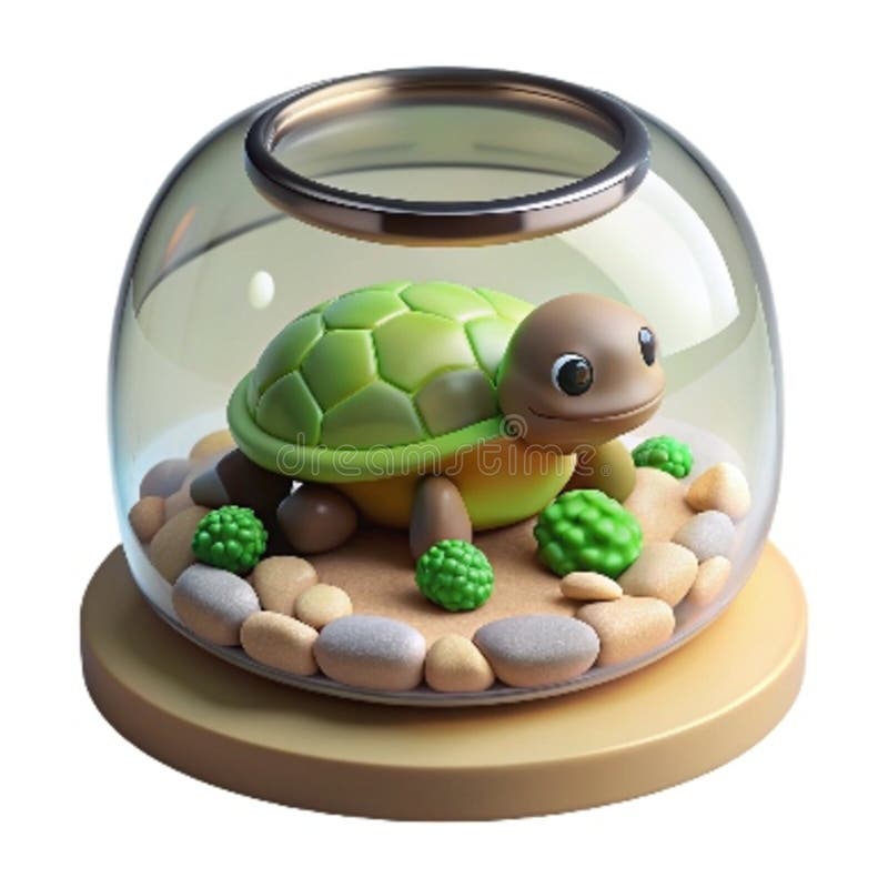 Tiny Turtle Popular Picture 3D. Stock Image - Illustration of flower ...