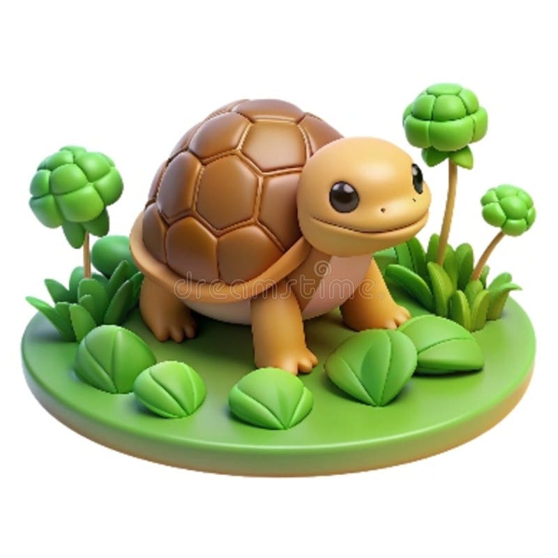 Tiny Turtle Popular Picture 3D. Stock Photo - Illustration of generated ...