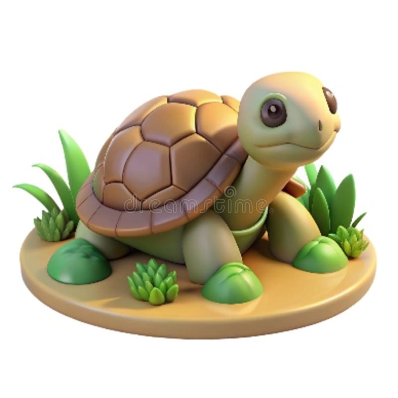 Tiny Turtle Popular Picture 3D. Stock Illustration - Illustration of ...