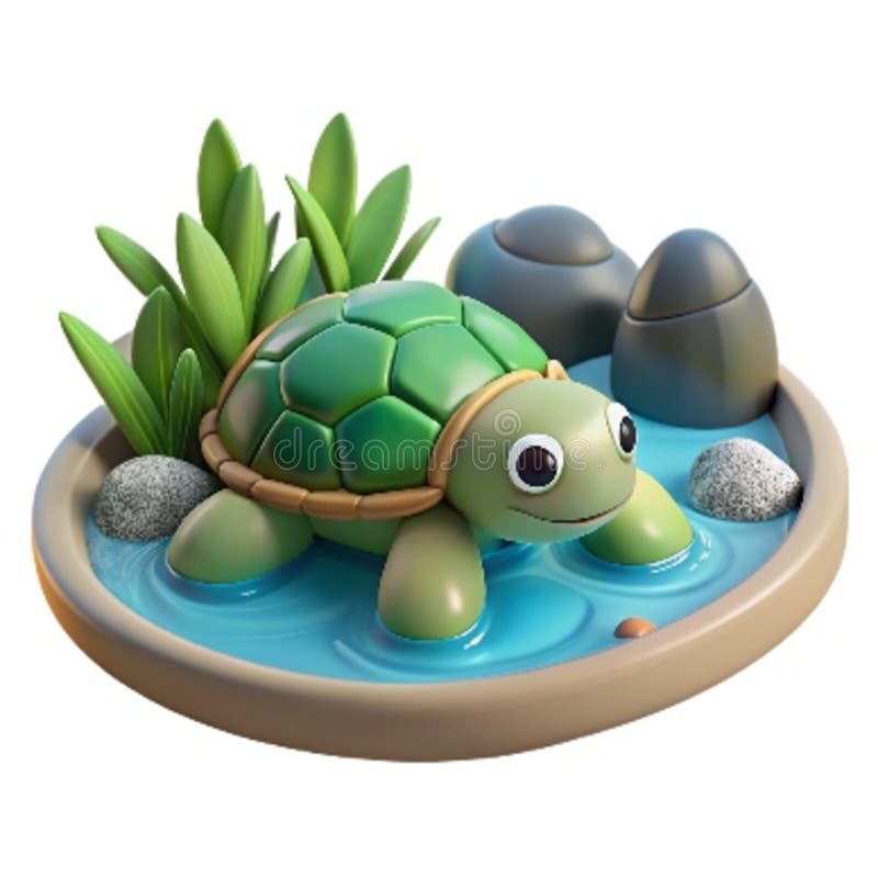 Tiny Turtle Popular Picture 3D. Stock Photo - Illustration of play ...