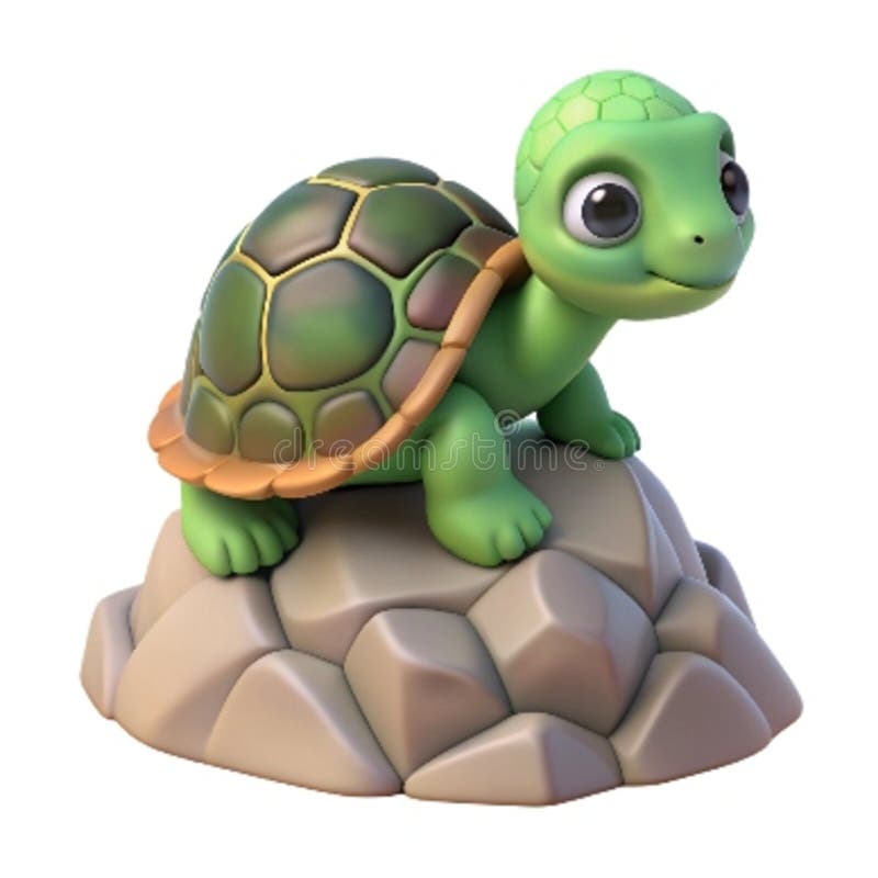 Tiny Turtle Popular Picture 3D. Stock Photo - Illustration of tree ...