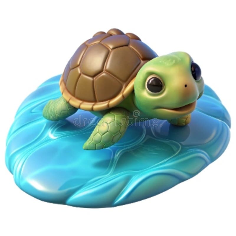 Tiny Turtle Popular Picture 3D. Stock Photo - Illustration of tree ...