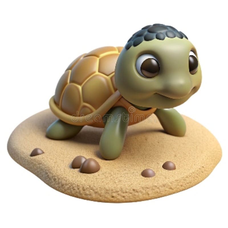 Tiny Turtle Popular Picture 3D. Stock Image - Illustration of figurine ...