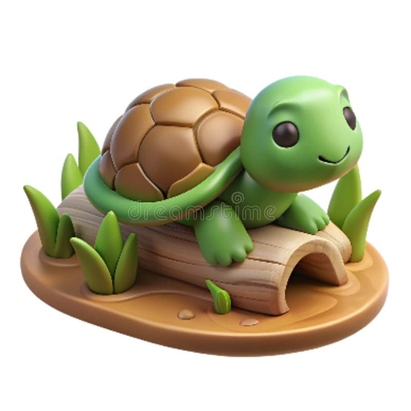 Tiny Turtle Popular Picture 3D. Stock Image - Illustration of leaf ...