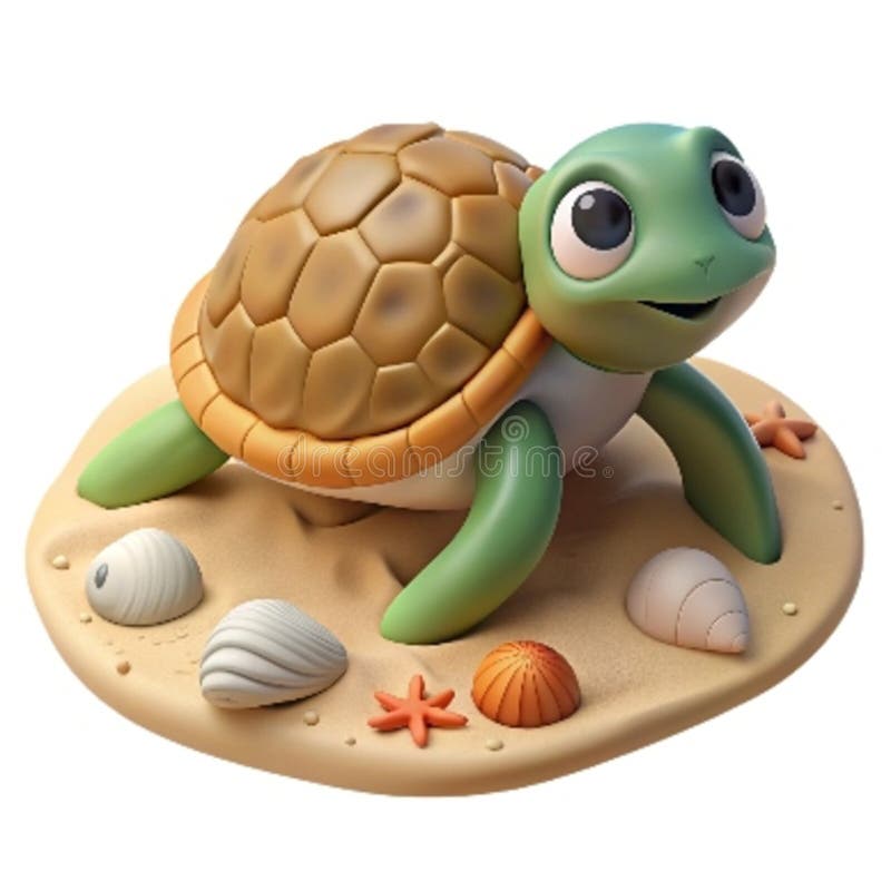 Tiny Turtle Popular Picture 3D. Stock Photo - Illustration of turtle ...