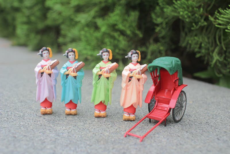 The Tiny of Vintage Oriental Rickshaw Cab Stock Image - Image of small ...