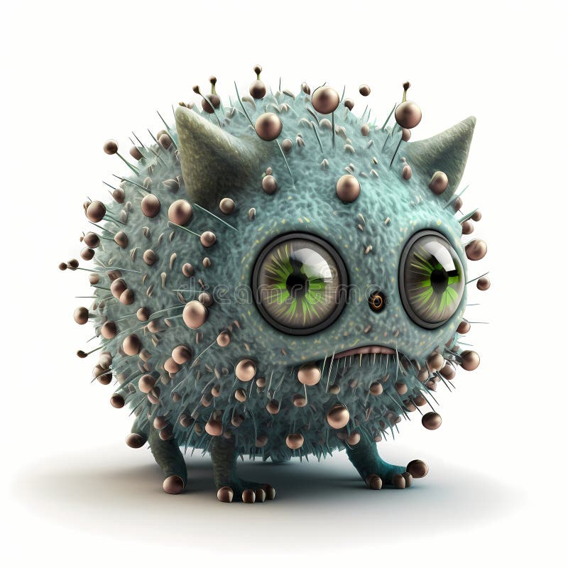 Tiny Virus Monster Cat. Generative AI Stock Illustration - Illustration ...