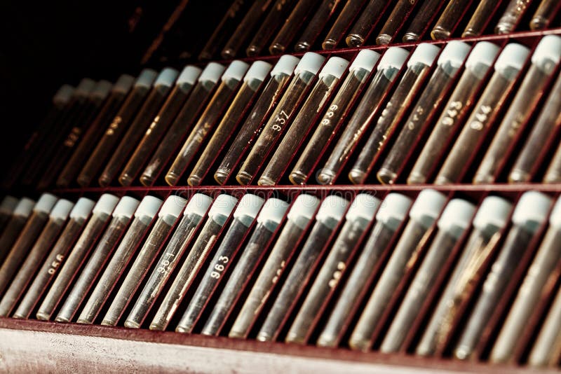 Tiny Watch Components Reside in Transparent Capsules Stock Photo ...