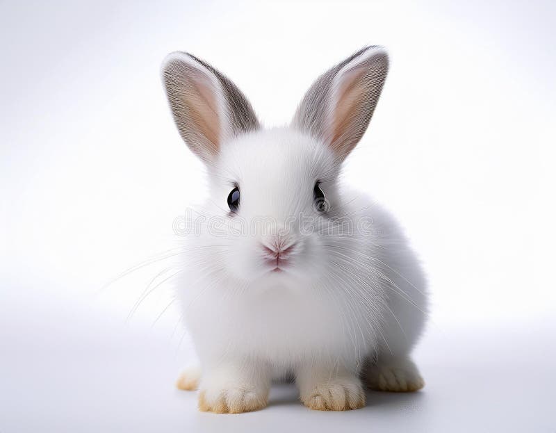 Tiny White Baby Rabbit stock illustration. Illustration of cute - 336895732