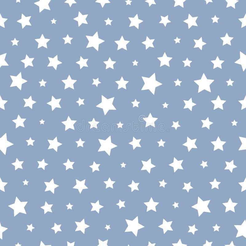 Tiny White Irregular Stars on Blue Background. Minimalist Star ...