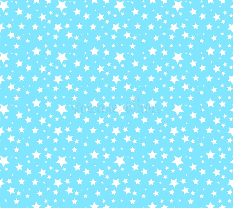 Tiny White Stars on Light Blue Background, Seamless Pattern, Repeatable ...