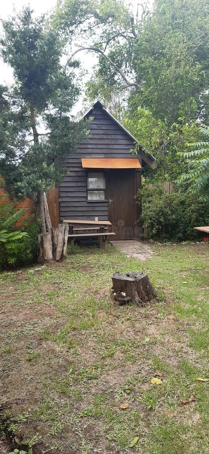 A Small Wooden Hut in the Wild Stock Image - Image of home, tiny: 240610813