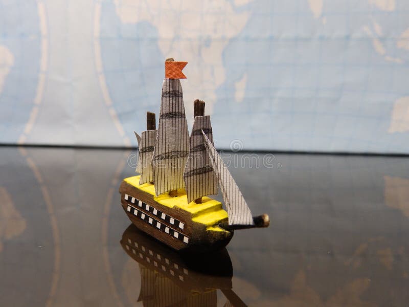 Tiny wooden ship stock image. Image of exploration, ocean - 130809935