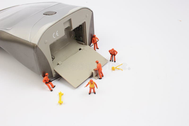 The tiny worker at working stock image. Image of mini - 95727599