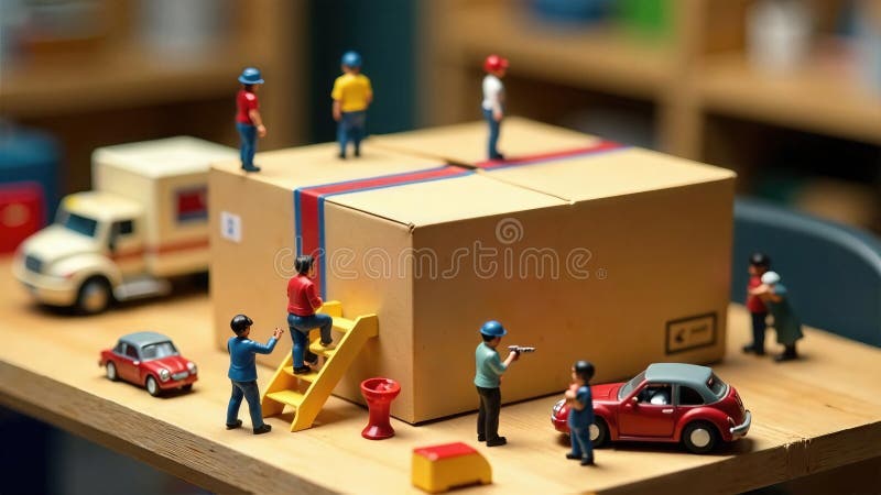 Tiny Workers Collaborating To Efficiently Pack and Ship a Large Box ...
