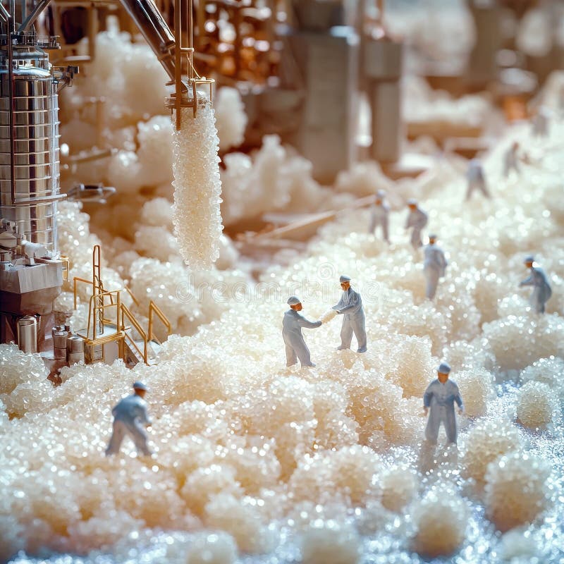 Tiny Workers in a Sugar Refinery Fantasy Environment Stock Photo ...