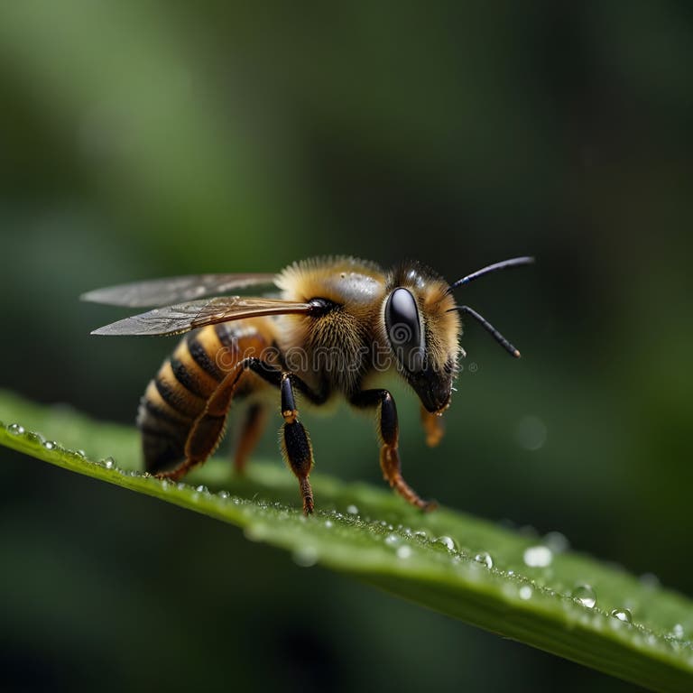 The Tiny World of Bee Macro and Micro Photography with Dew Stock ...