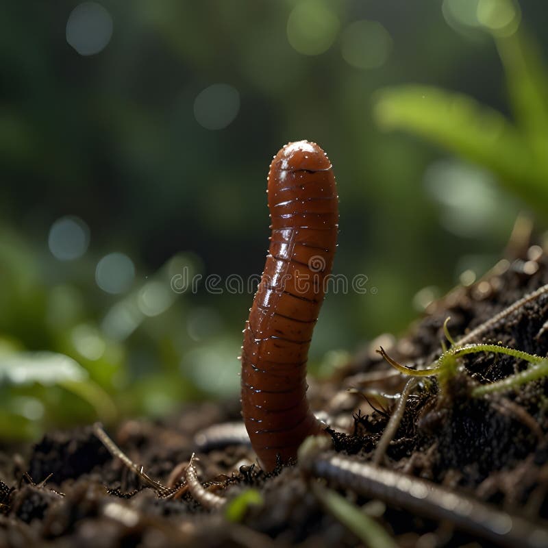 The Tiny World of Earthworm Macro and Micro Photography with Dew Stock ...