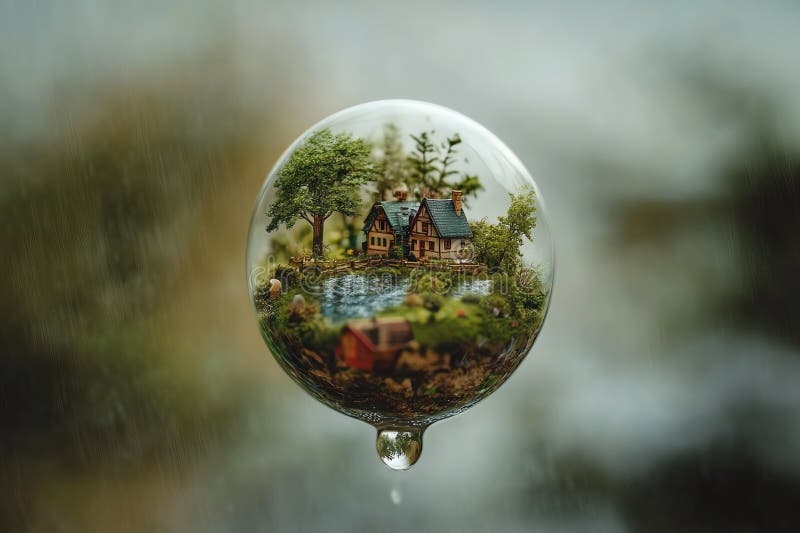 A Tiny World Inside a Raindrop, with Miniature Landscapes and Forests ...