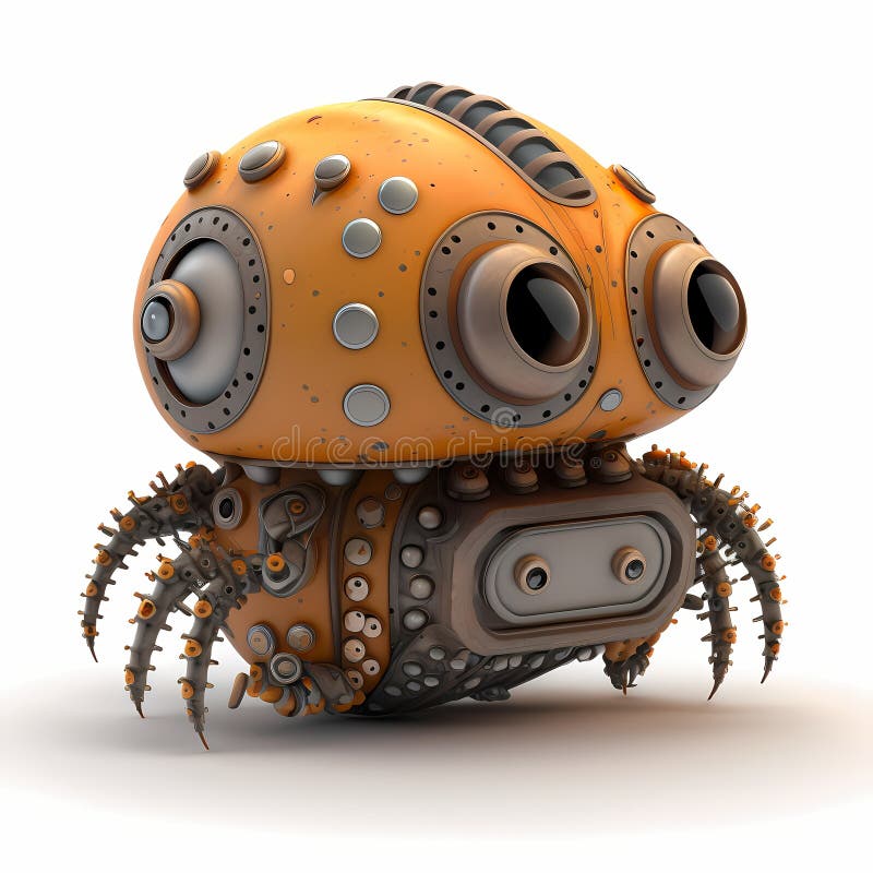 Tiny Worm Robot. Generative AI Stock Illustration - Illustration of ...