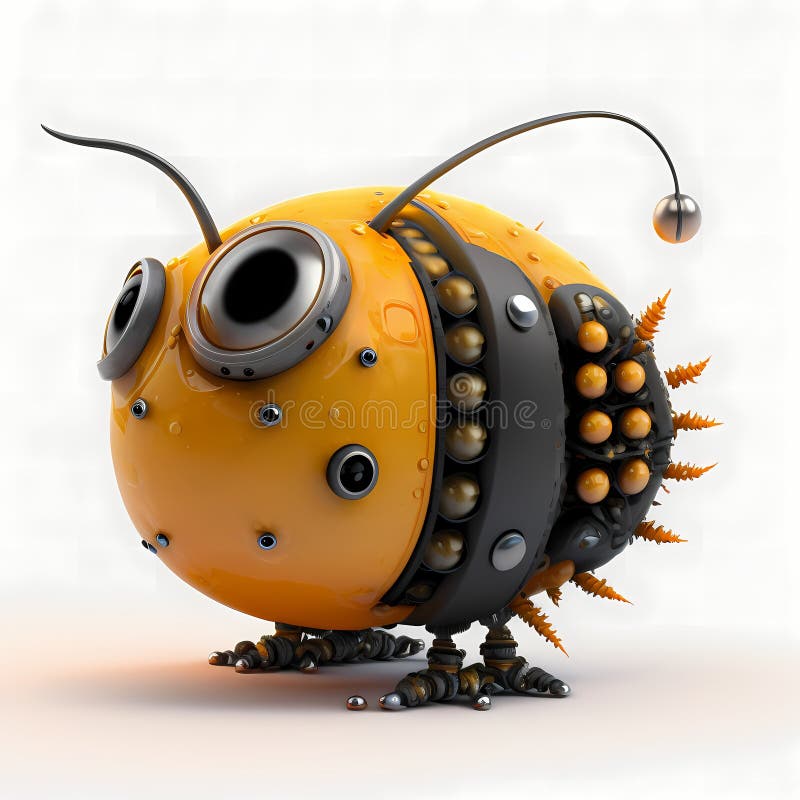 Tiny Worm Robot. Generative AI Stock Illustration - Illustration of ...