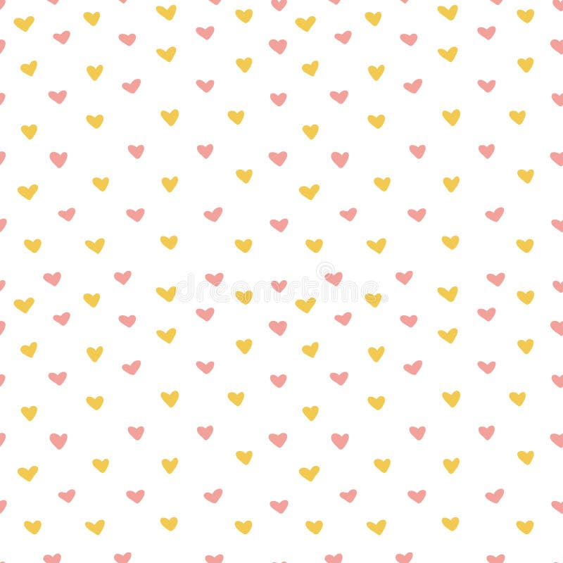 Tiny Yellow and Pink Hearts Seamless Pattern. Stock Vector ...