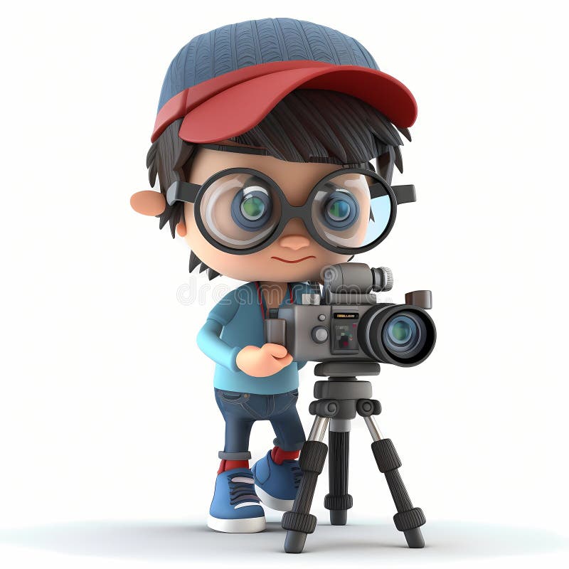 Tiny Youtuber Character. Generative AI Stock Illustration ...