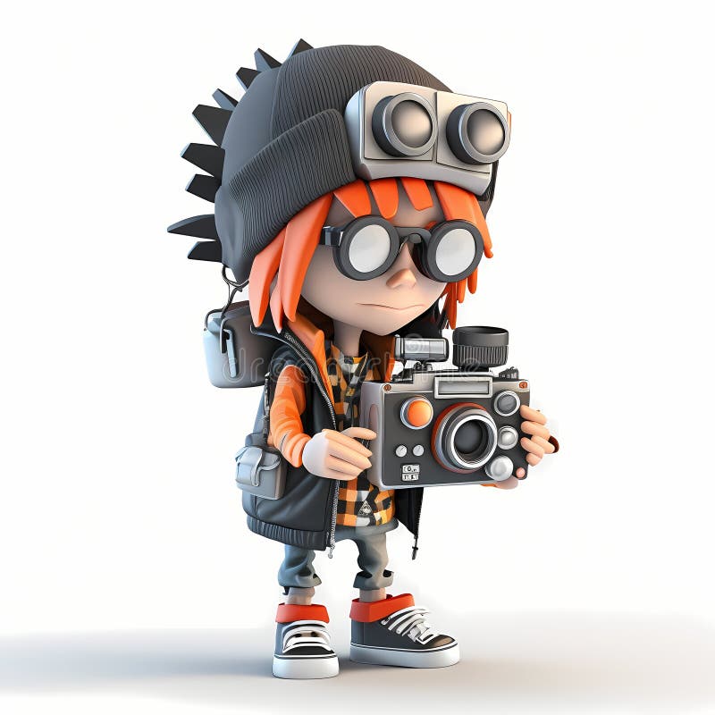 Tiny Youtuber Character. Generative AI Stock Illustration ...